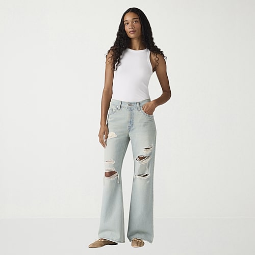 Click here for Levis Womens Middy Loose Boot Jeans  34  Blue prices