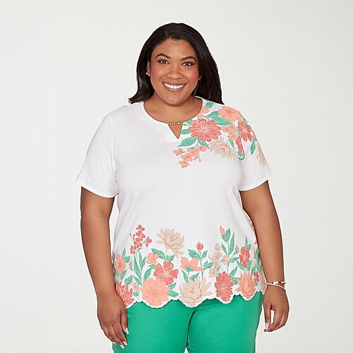 Click here for Alfred Dunner Resort Living Womens Plus Split Crew... prices