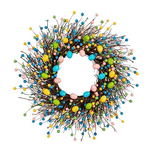 Click here for Nearly Natural 24 Easter Egg Twig Wreath  One Size... prices