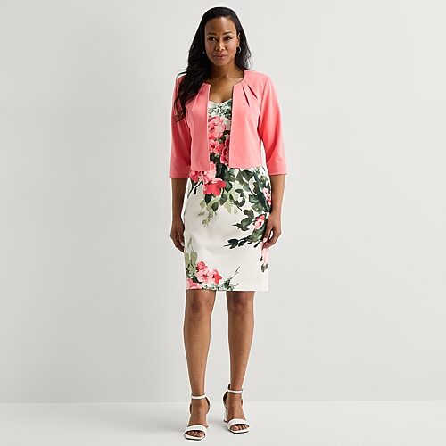 Click here for Maya Brooke Womens Abstract Jacket Dress  16  Oran... prices