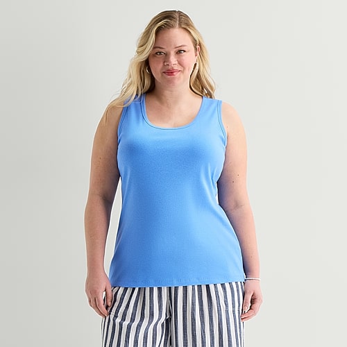 Click here for St. Johns Bay Womens Plus Scoop Neck Sleeveless Ta... prices