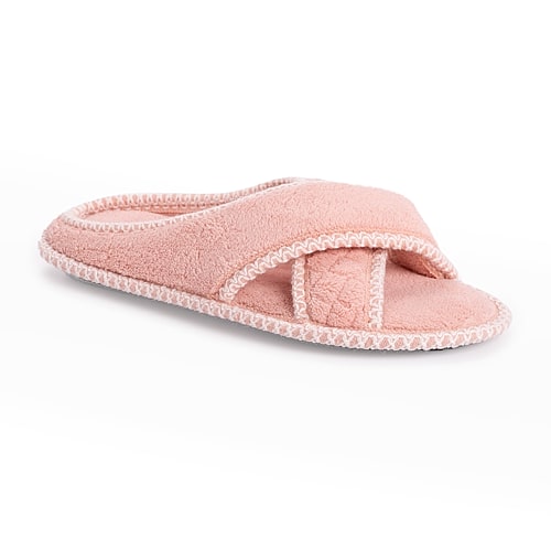 Click here for Muk Luks Ada Crossband Womens Memory Foam Slip-On... prices