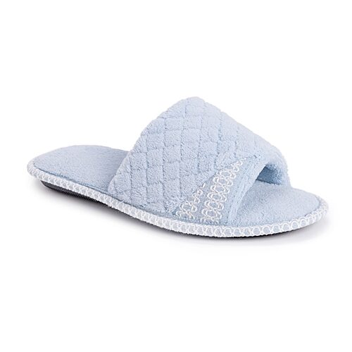 Click here for Muk Luks Womens Sally Open Toe Scuff Slippers - Fr... prices
