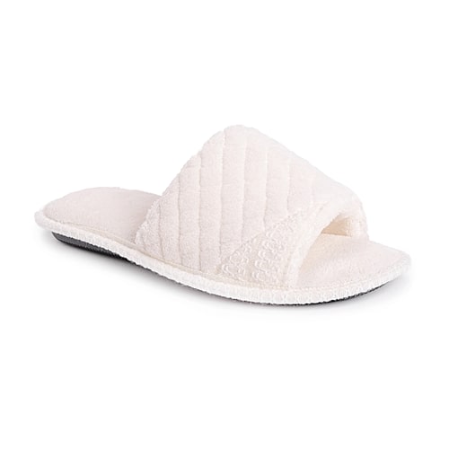 Click here for Muk Luks Womens Sally Open Toe Scuff Slippers - Da... prices