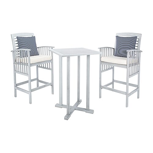 Click here for Pate 3 Pc Bar Height Outdoor Bistro Set - Grey/nav... prices