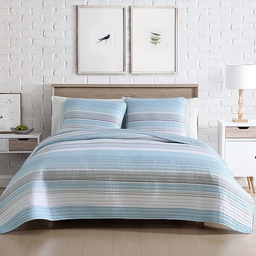 Click here for Beatrice Home Fashions Coralinn Stripe 2-Pc. Quilt... prices