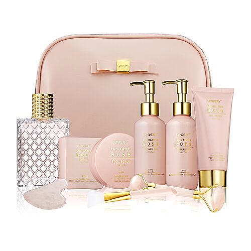 Click here for LOVERY Enchanted Rose Beauty Body Care - 10pc Cosm... prices