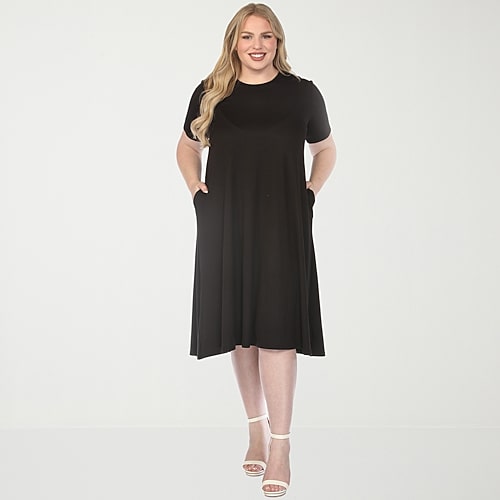 Click here for Plus Size White Mark Short Sleeve Crew Neck Solid... prices
