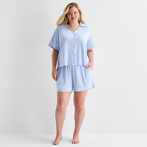Click here for Ambrielle Womens Short Sleeve 2-pc. Plus Pajama Se... prices