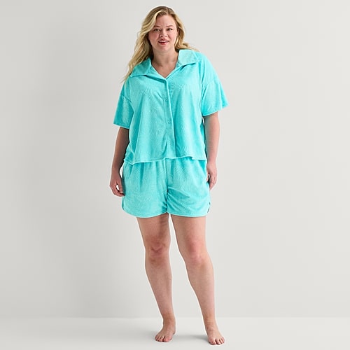 Click here for Sleep Chic Womens Short Sleeve 2-pc. Plus Pajama S... prices
