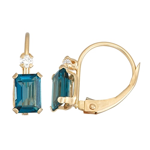 Click here for Womens Genuine Blue Topaz 10K Gold Drop Earrings... prices