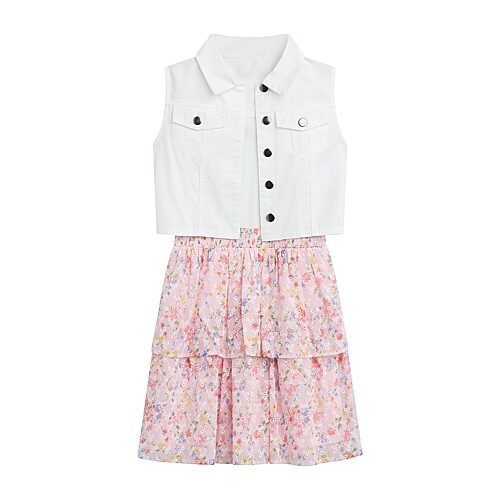Click here for by&by girl Little & Big Kid Girls Floral 2-pc. Dre... prices