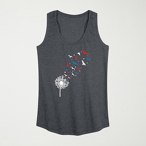 Click here for Patriotic Dandelion Birds Womens Crew Neck Sleevel... prices