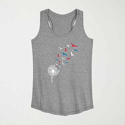 Click here for Patriotic Dandelion Birds Womens Crew Neck Sleevel... prices