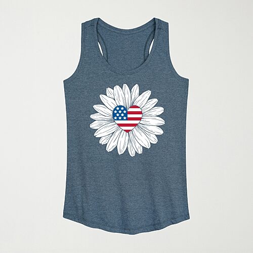 Click here for Daisy Flag Heart Center Womens Crew Neck Sleeveles... prices