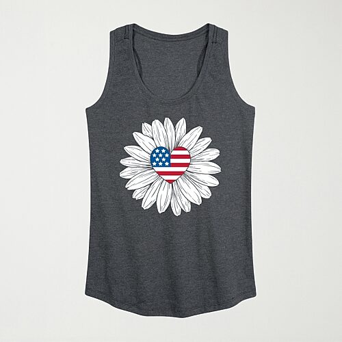 Click here for Daisy Flag Heart Center Womens Crew Neck Sleeveles... prices
