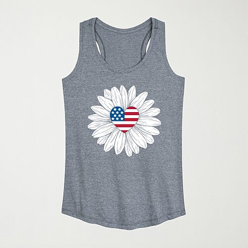 Click here for Daisy Flag Heart Center Womens Crew Neck Sleeveles... prices