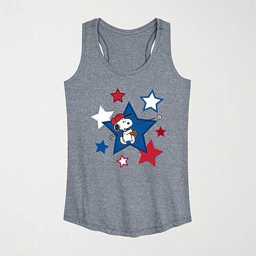 Click here for Snoopy Baseball Stars Womens Scoop Neck Sleeveless... prices