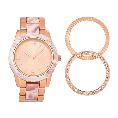 Click here for Geneva Womens Rose Goldtone Bracelet Watch Wac7253... prices