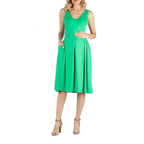 Click here for 24/7 Comfort Apparel Fit and Flare Sleeveless Midi... prices