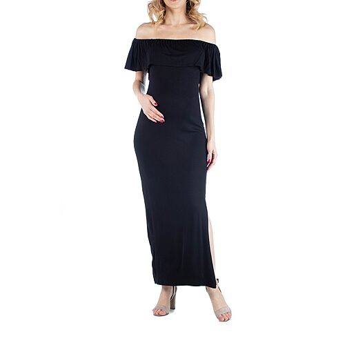 Click here for 24/7 Comfort Apparel Off Shoulder Ruffle Detail Ma... prices