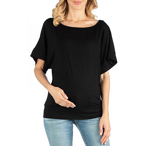 Click here for 24/7 Comfort Apparel Loose Fit Dolman Top with Wid... prices