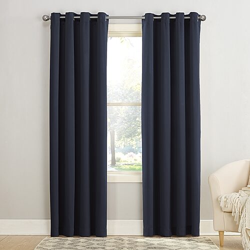 Click here for Grant Room Darkening Grommet Curtain Panel - Navy... prices