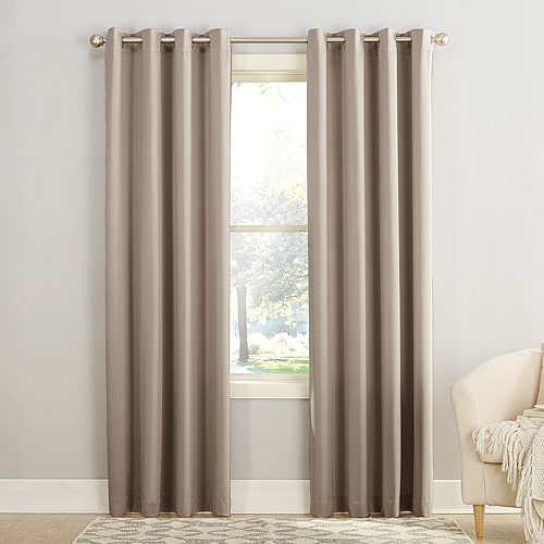 Room Darkening Grommet Curtain Panel - Stone