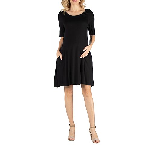 Click here for 24/7 Comfort Apparel Soft Flare T-Shirt Dress with... prices