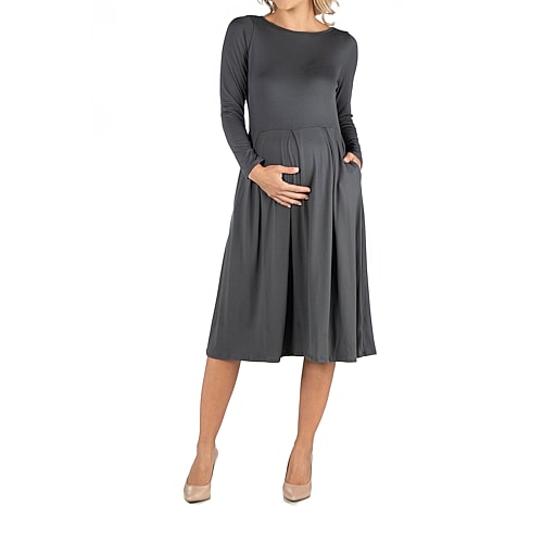 Click here for 24/7 Comfort Apparel Midi Length Fit and Flare Poc... prices