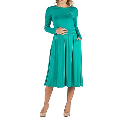 Click here for 24/7 Comfort Apparel Midi Length Fit and Flare Poc... prices