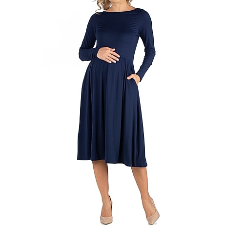 Click here for 24/7 Comfort Apparel Midi Length Fit and Flare Poc... prices