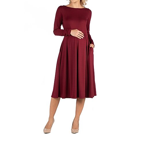 Click here for 24/7 Comfort Apparel Midi Length Fit and Flare Poc... prices
