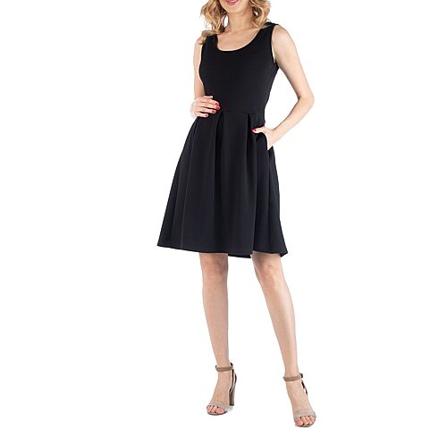 Click here for 24/7 Comfort Apparel Sleeveless Pleated Dress with... prices
