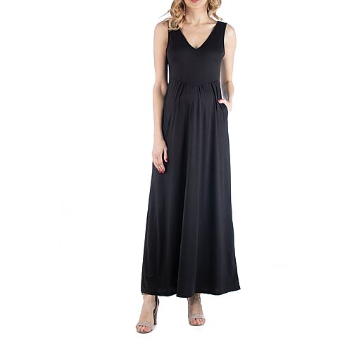Click here for 24/7 Comfort Apparel Maxi Sleeveless Dress with Po... prices