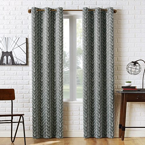 Click here for Kenwood Chevron Blackout Grommet Curtain Panel - G... prices