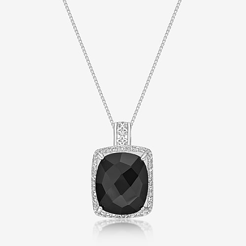 Click here for Womens Genuine Black Onyx Sterling Silver Cushion... prices