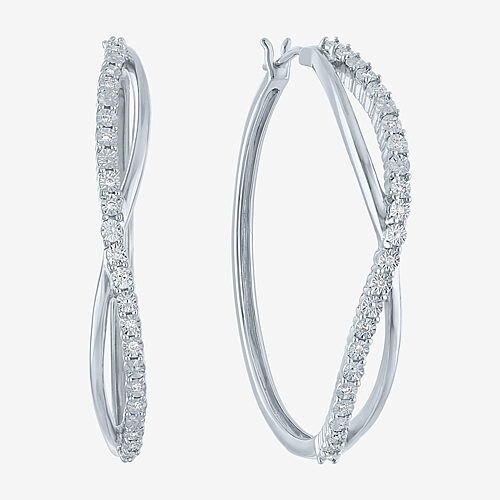 Click here for 1/10 CT. T.W. Lab-Grown (G-H / I1-I2) Diamond Hoop... prices