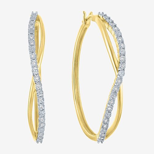 Click here for 1/10 CT. T.W. Lab-Grown (G-H / I1-I2) Diamond Hoop... prices