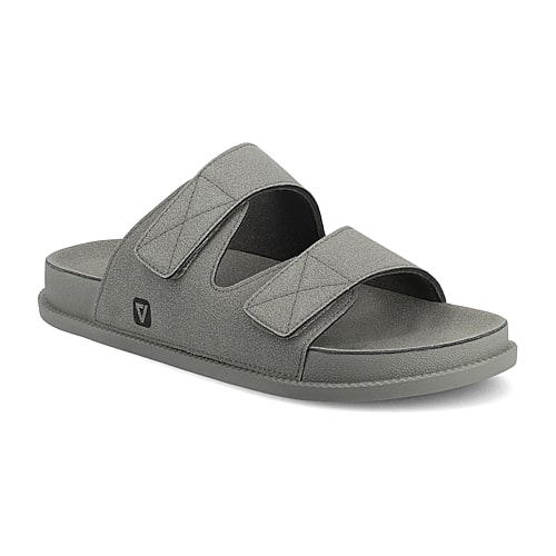 Vance Co. Mens Orlando Comfort Adjustable Strap Slide On Sandals - Gray