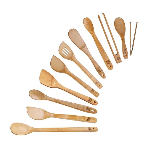 Joyce Chen Burnished Bamboo 11-Piece Utensil Set - Beige