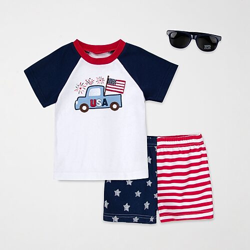Click here for Baby Essentials Americana Baby Boys 3-pc. Short Se... prices