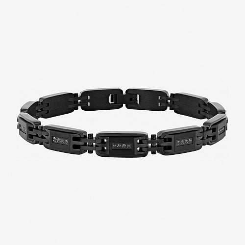 Click here for (Black / I3) Mens Stainless Steel Solid 8 1/2 Inch... prices