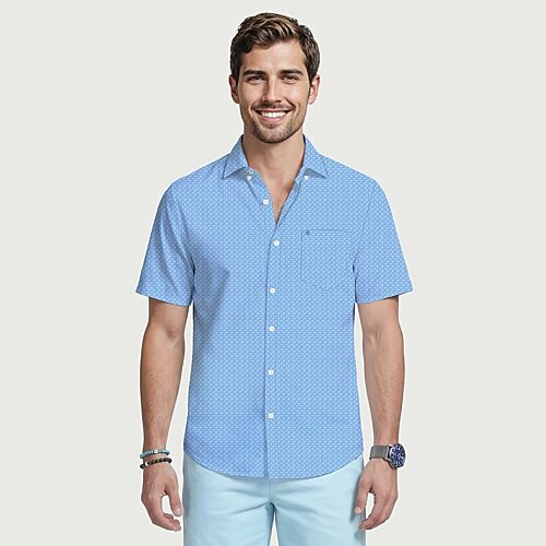 Click here for IZOD Breeze Mens Short Sleeve Athletic Fit Button-... prices