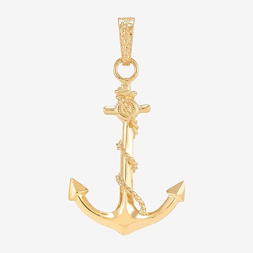 Click here for Unisex Adult 10K Gold Anchor Pendant  One Size  Ye... prices