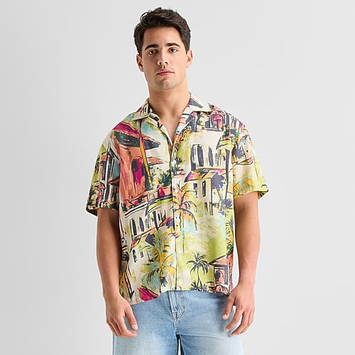 Click here for Arizona Mens Short Sleeve Regular Fit Button-Down... prices
