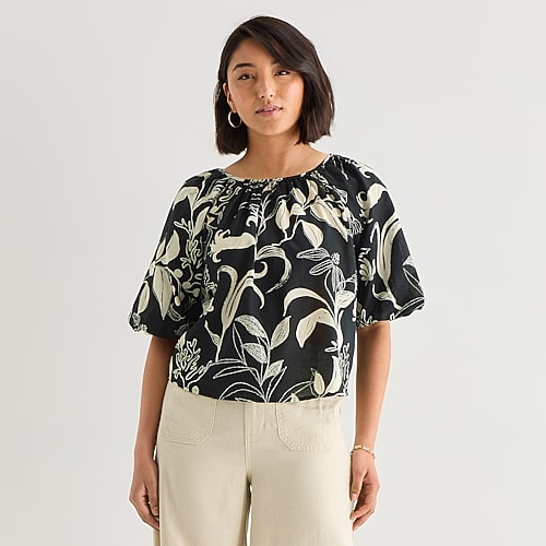 Click here for a.n.a Womens Crew Neck Short Sleeve Blouse  Petite... prices