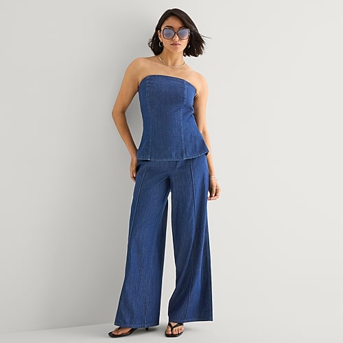 Click here for a.n.a Womens Mid Rise Wide Leg Jean  Medium  Blue prices