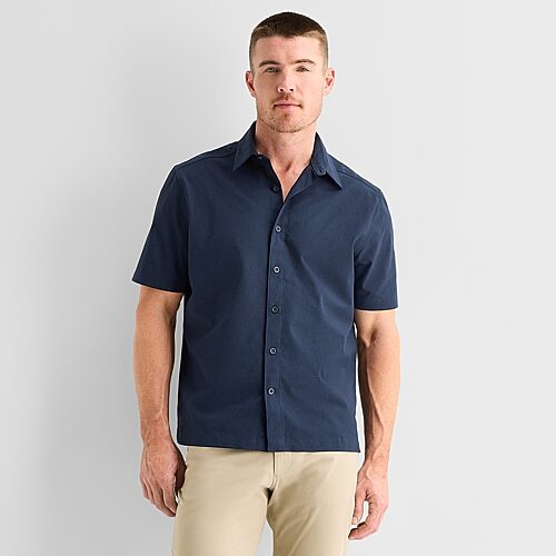 Click here for Stylus Mens Short Sleeve Camp Shirt  X-large  Blue prices