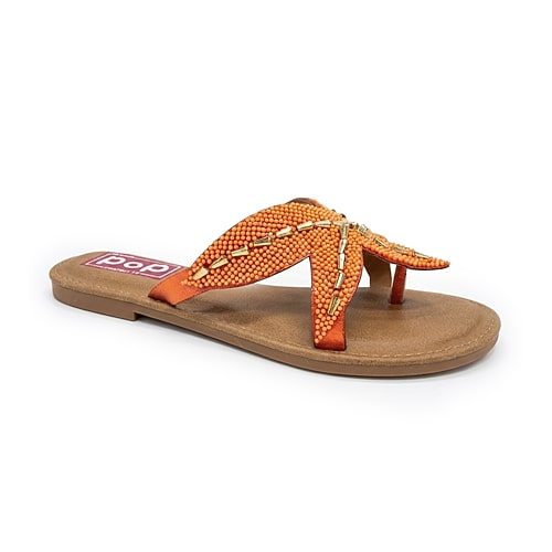 Click here for Pop Womens Asterra Flat Sandals  7 1/2 Medium  Ora... prices